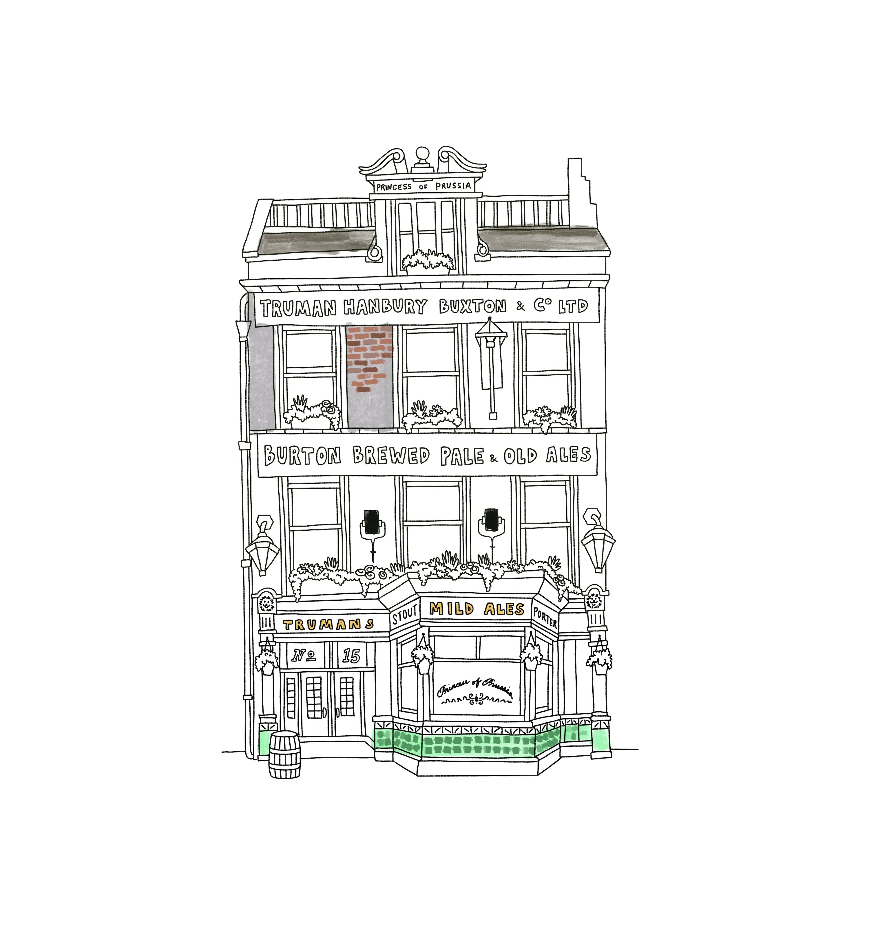 The Princess of Prussia Pub Downloadable Colouring Page – Andie Laf Designs
